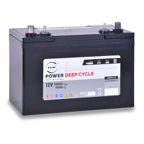 Batterie traction NX Power Deep Cycle AGM 12V 108Ah Double bornes ...